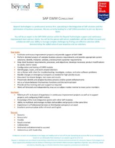 AMS - Consultant SAP EWM - VR EN.docx - Beyond Technologies