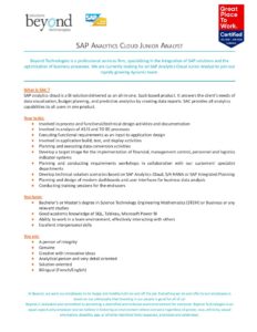 Analyste Junior SAP Analytics Cloud - VR EN.docx - Beyond Technologies