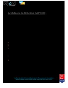 Architecte de Solution SAP EHS - Beyond Technologies